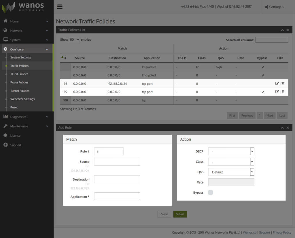Traffic Policies - Wan Optimization Software